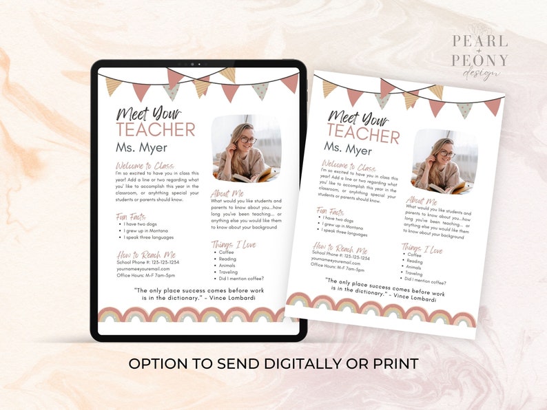 EDITABLE Meet the Teacher Template Back to School Flyer Boho - Etsy
