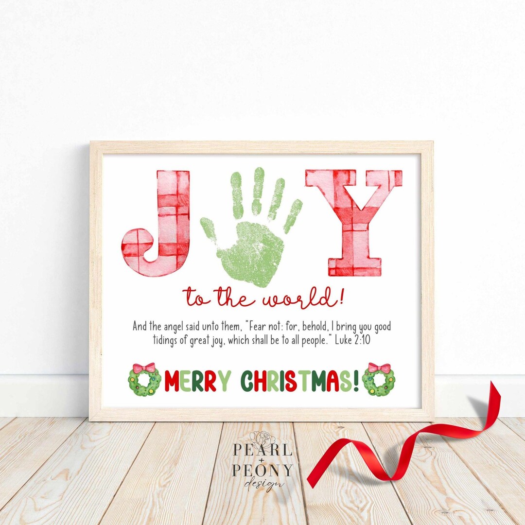 PRINTABLE Christian Christmas Handprint Art Craft, Joy Bible Verse, DIY ...