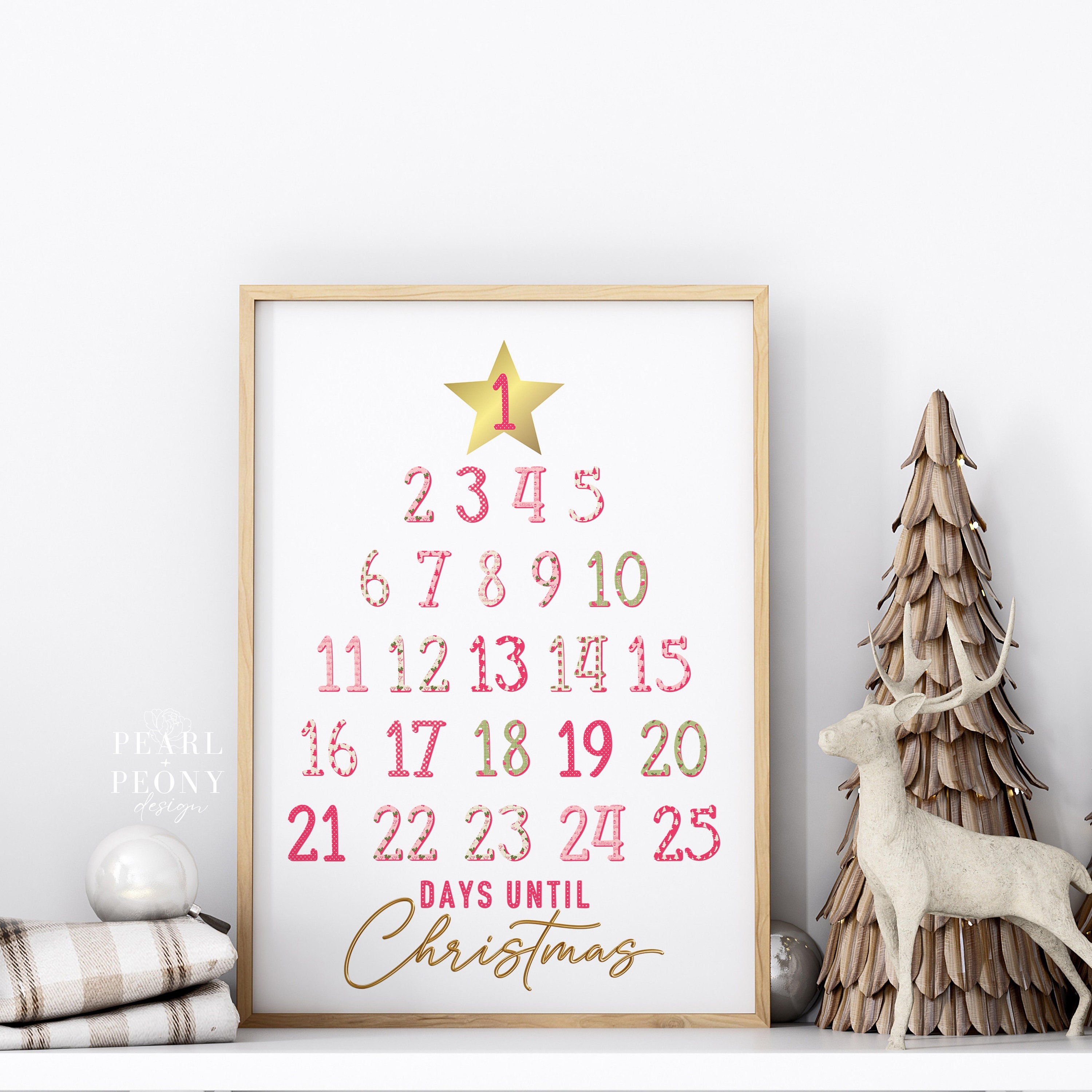PRINTABLE Christmas Countdown Calendar Trendy Days Until - Etsy