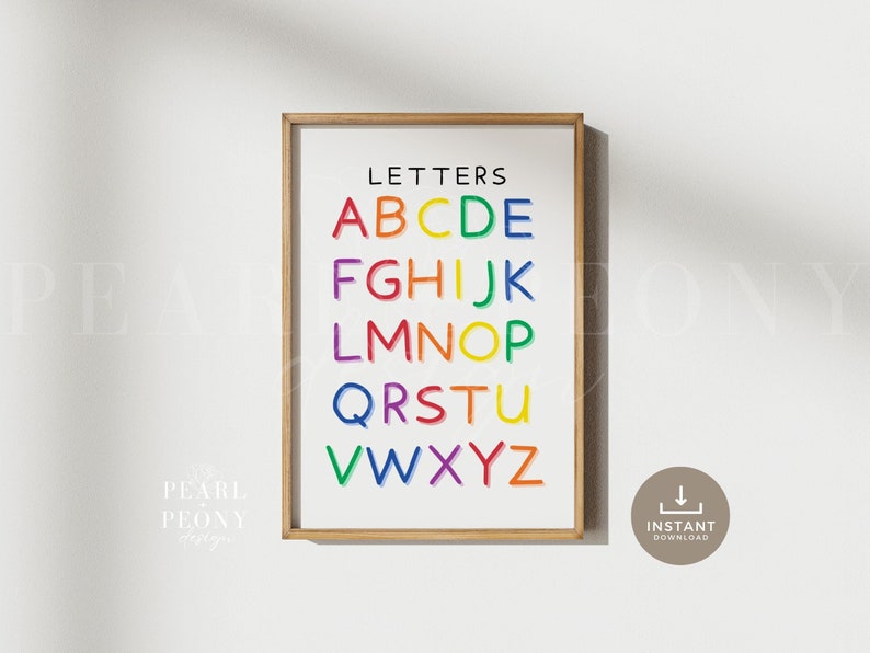 PRINTABLE Preschool Alphabet Learning Poster, Homeschool Printable ...