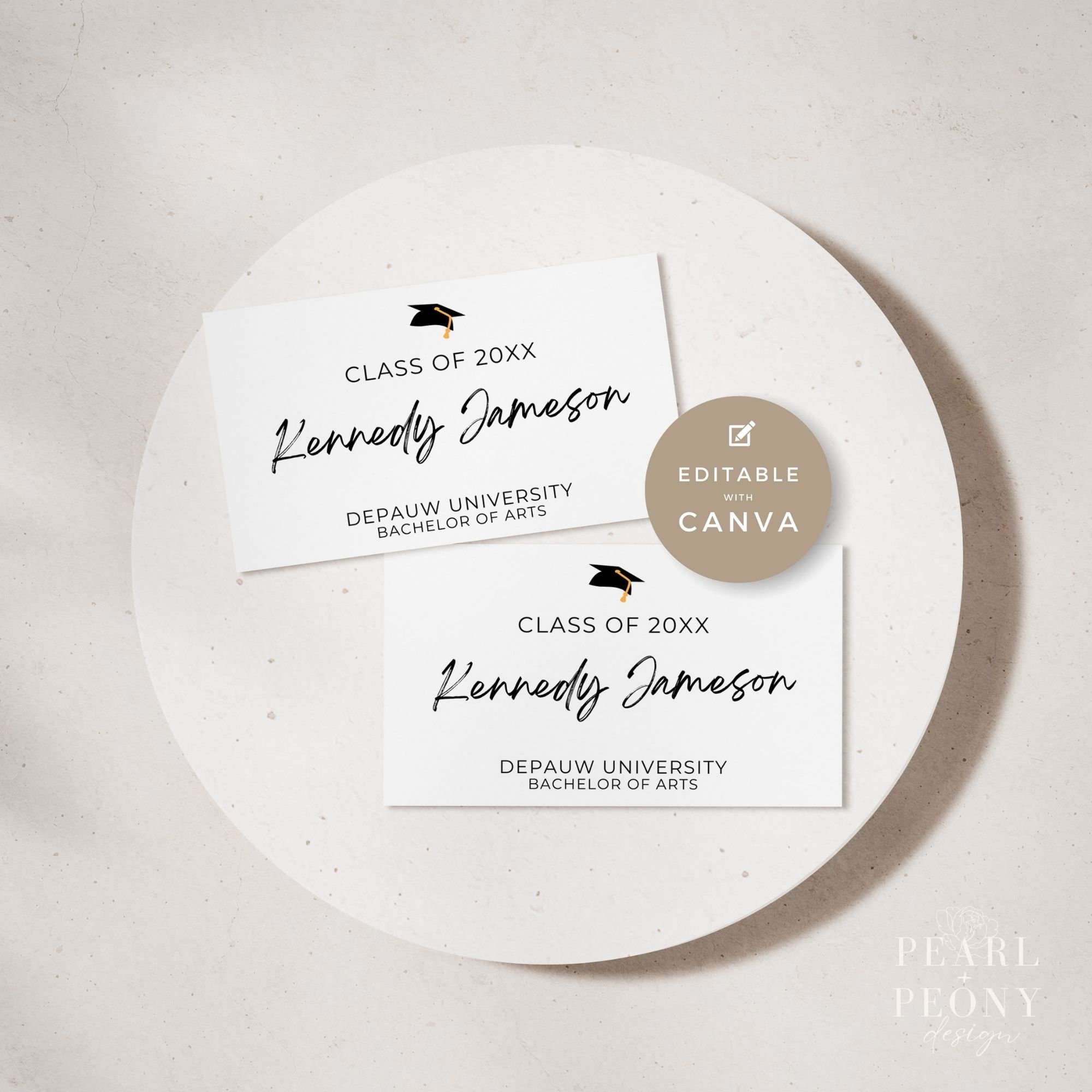 EDITABLE Graduation Name Card Insert Template, Grad Announcement Insert ...