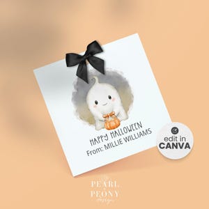 EDITABLE Halloween Gift Tag Template, Printable Classroom Party Favor ...
