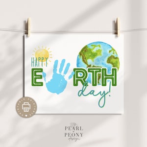 PRINTABLE Earth Day Handprint Art Craft for Kids, Keepsake Art, Toddler ...
