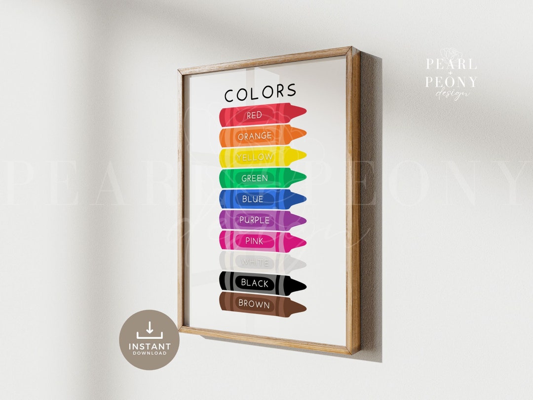 PRINTABLE Preschool Learning Colors Poster, Homeschool Printable ...