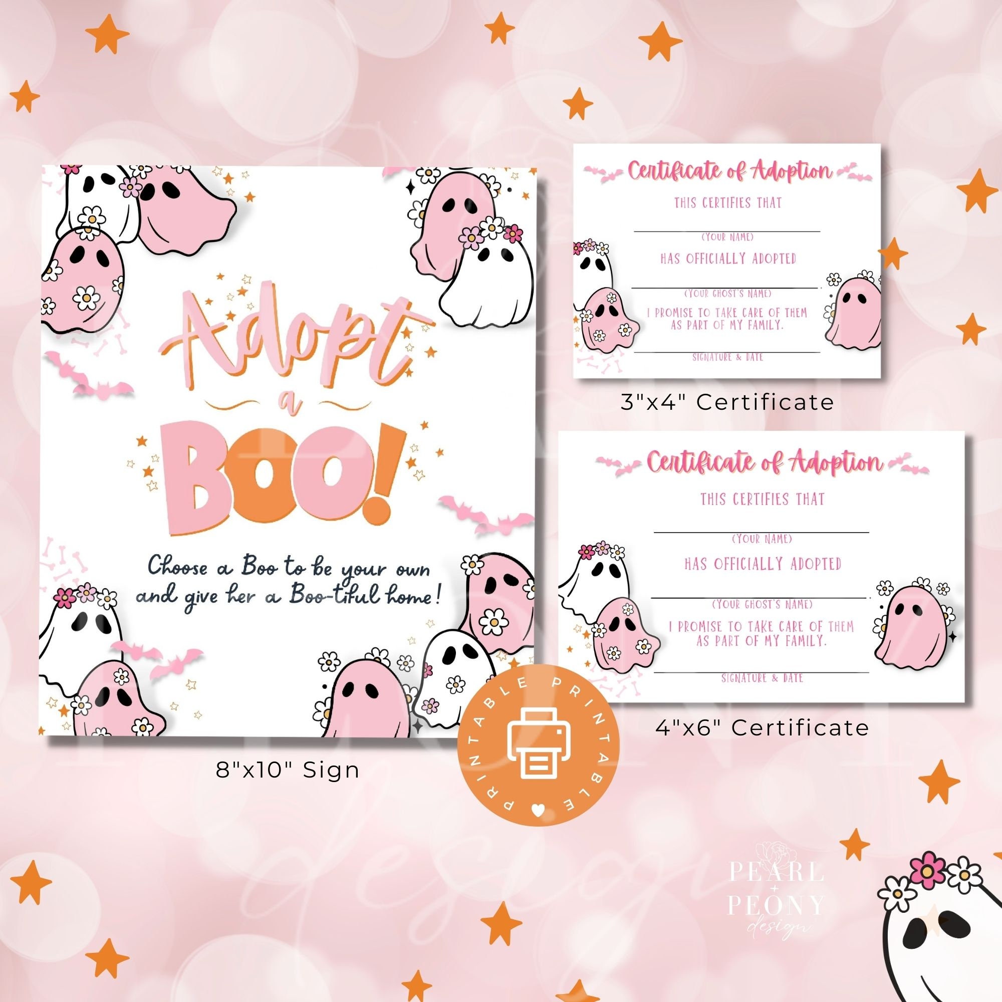 PRINTABLE Adopt a Ghost, Halloween Ghost Adoption, Adopt a Pet Ghost ...