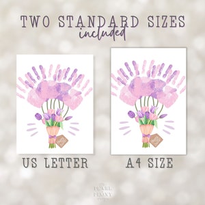 PRINTABLE Easter Handprint Art Craft, Flower Handprint Bouquet, Gift ...