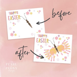 PRINTABLE Easter Handprint Art Craft for Kids, Butterfly Keepsake Art ...