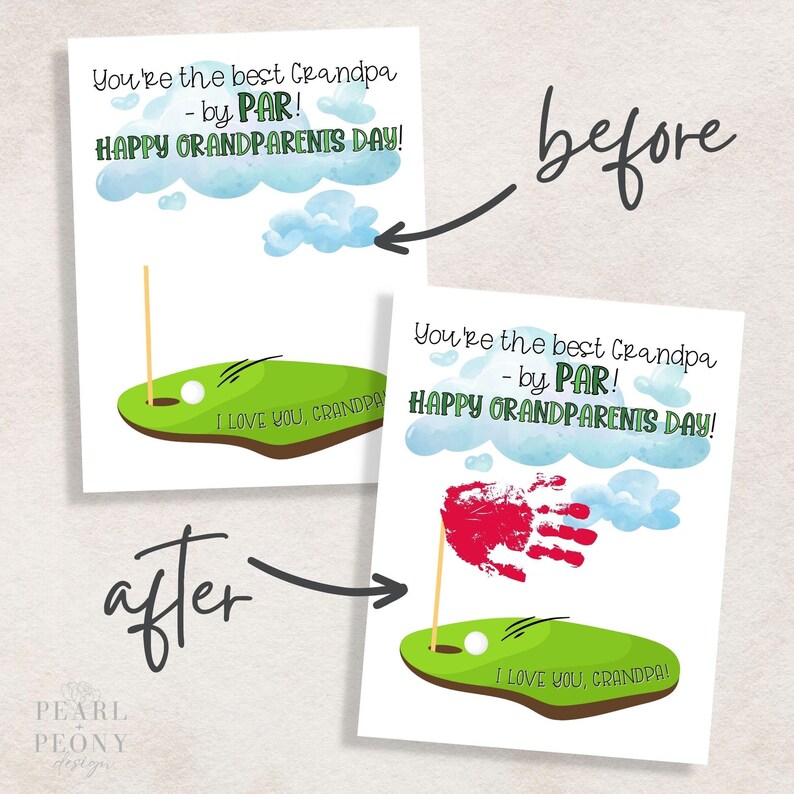 PRINTABLE Grandparents Day Handprint Art Craft for Grandpa, Golf ...
