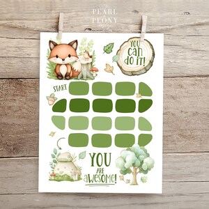 PRINTABLE Cute Fox Reward Chart, Kids Chore Chart, Routine Sticker ...