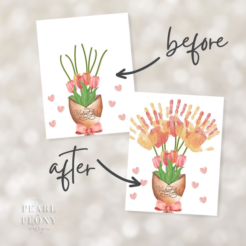 PRINTABLE Valentines Day Handprint Art Craft for Kids, Keepsake Art ...