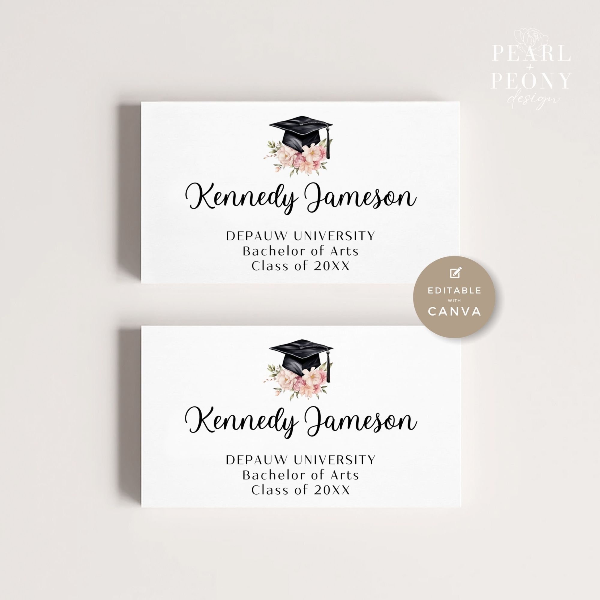 EDITABLE Graduation Name Card Insert Template, Grad Announcement Insert ...