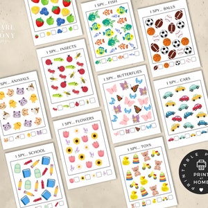 I SPY Counting Activity Sheets Bundle, Printable Game, Summer Activity ...