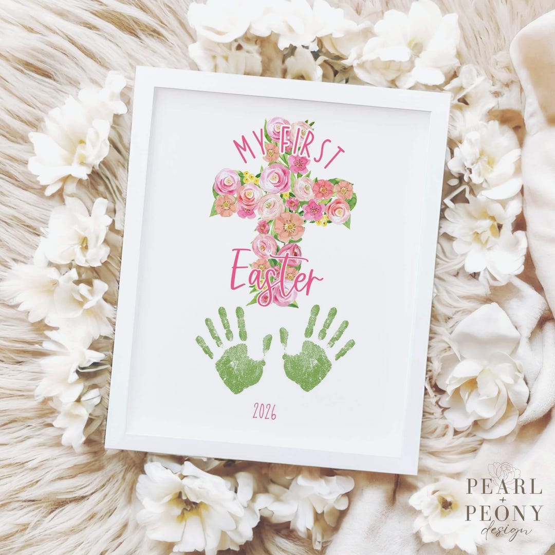 PRINTABLE My First Easter Handprint Art Craft for Baby, Easter ...