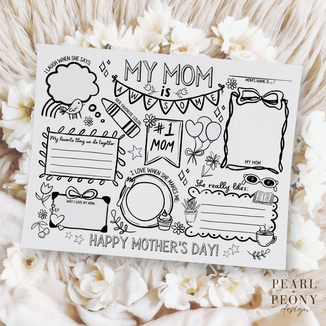 PRINTABLE Mothers Day All About Mom Fill in Blanks Questionnaire for ...
