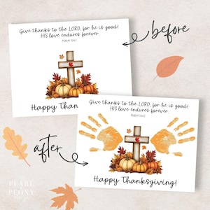 PRINTABLE Christian Thanksgiving Handprint Art Craft, Bible Verse Fall ...