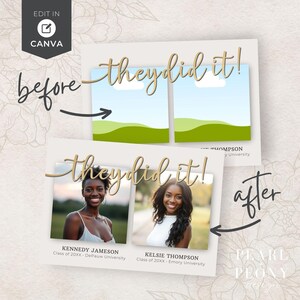 EDITABLE Dual Graduation Party Invitation TEMPLATE, Joint Twins ...