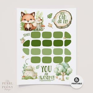 PRINTABLE Cute Fox Reward Chart, Kids Chore Chart, Routine Sticker ...