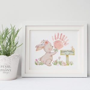 PRINTABLE Easter Handprint Art Craft for Kids, Bunny Keepsake Art ...