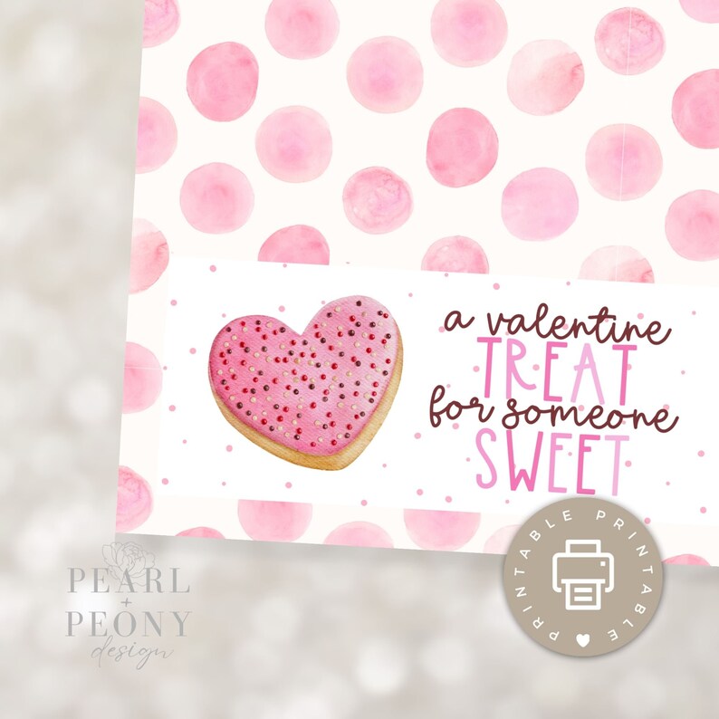 PRINTABLE Valentines Day Cookie Bag Toppers, Pink Treat Bag Toppers ...