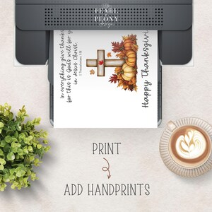 PRINTABLE Christian Thanksgiving Handprint Art Craft, Bible Verse Fall ...