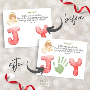 PRINTABLE Christian Christmas Handprint Art Craft, Joy Angel Bible ...