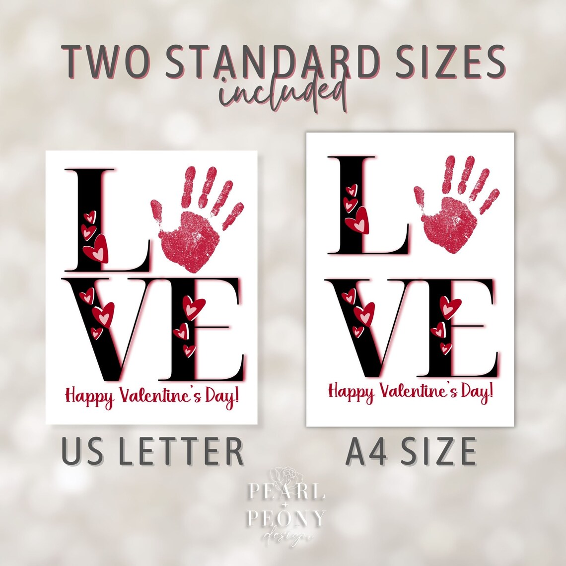 PRINTABLE Valentines Day Handprint Art Craft for Kids, Keepsake Art ...