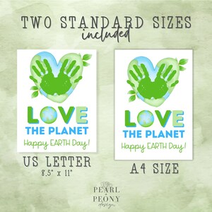 PRINTABLE Earth Day Handprint Art Craft for Kids, Keepsake Art, Toddler ...