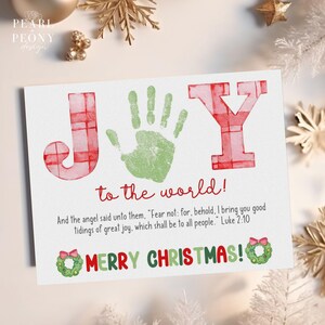 PRINTABLE Christian Christmas Handprint Art Craft, Joy Bible Verse, DIY ...