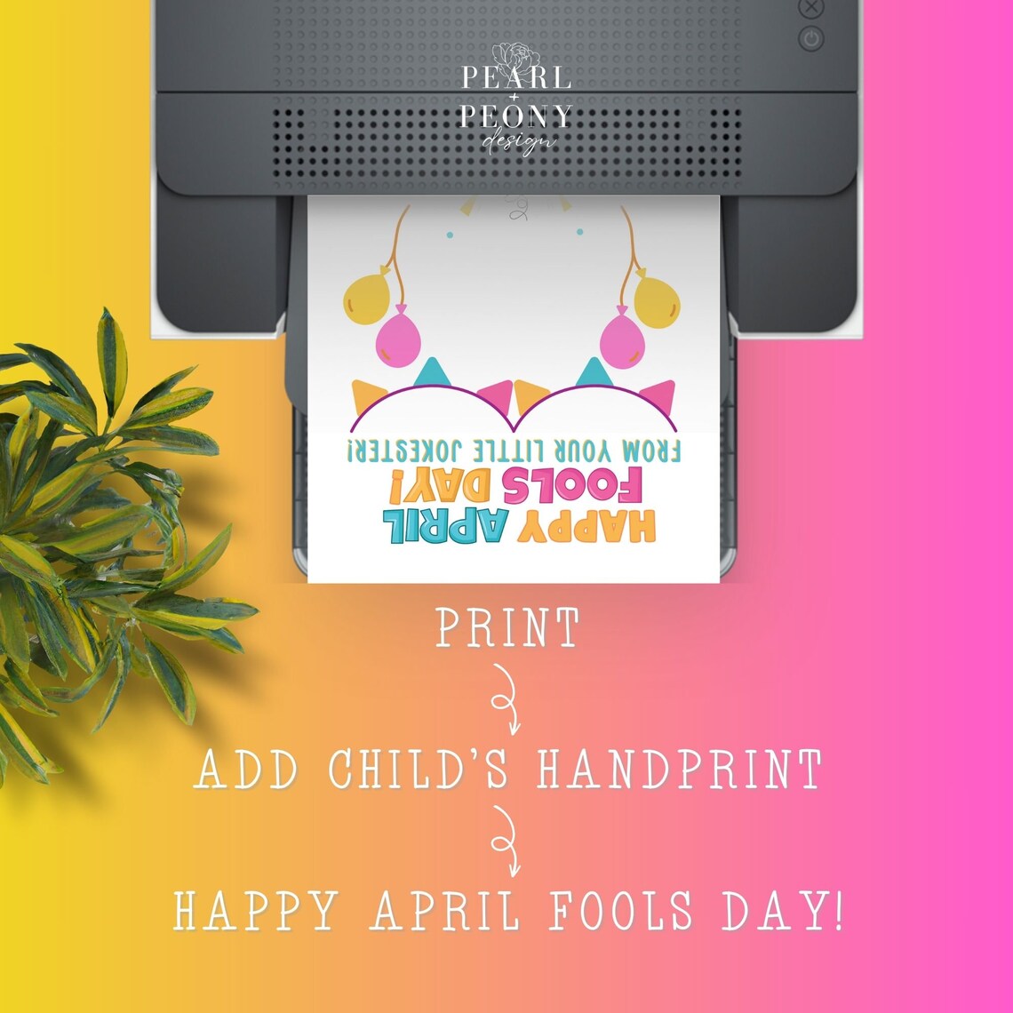 PRINTABLE April Fools Day Handprint Art Craft for Kids, Keepsake Art ...