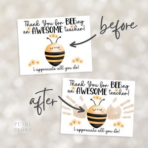 PRINTABLE Teacher Appreciation Handprint Art Craft, Keepsake Art ...