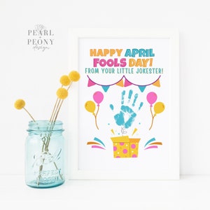 PRINTABLE April Fools Day Handprint Art Craft for Kids, Keepsake Art ...