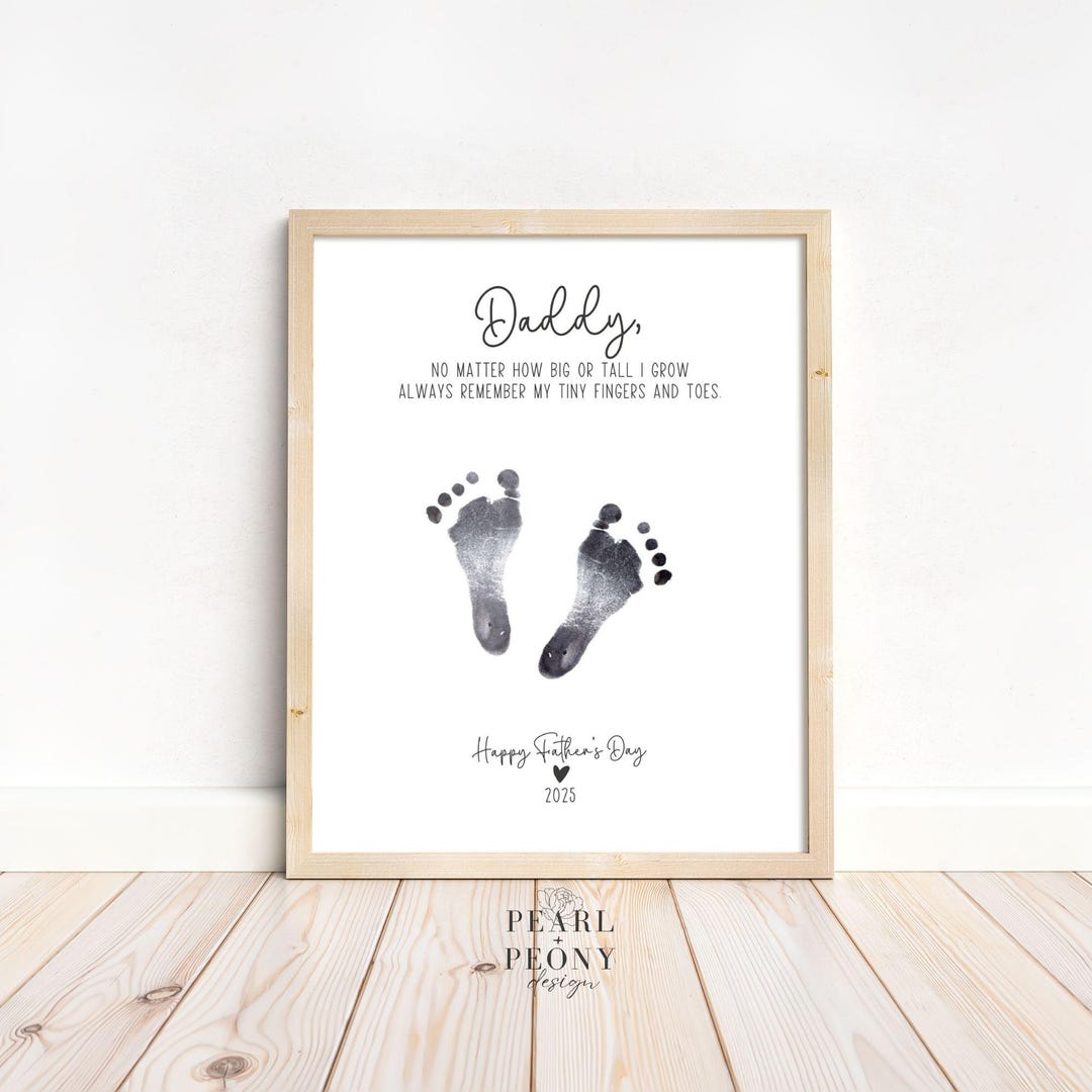 PRINTABLE Fathers Day Handprint Footprint Art Craft, Gift for Dad Baby ...