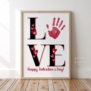 PRINTABLE Valentines Day Handprint Art Craft for Kids, Keepsake Art ...