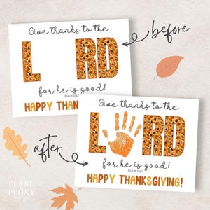 PRINTABLE Christian Thanksgiving Handprint Art Craft, Bible Verse Fall ...