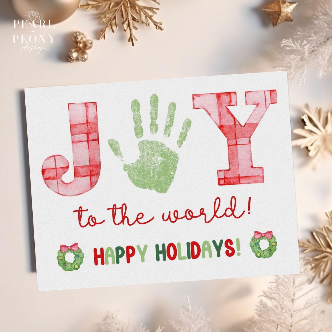 PRINTABLE Happy Holidays Handprint Art Craft for Kids, Joy Keepsake Art ...
