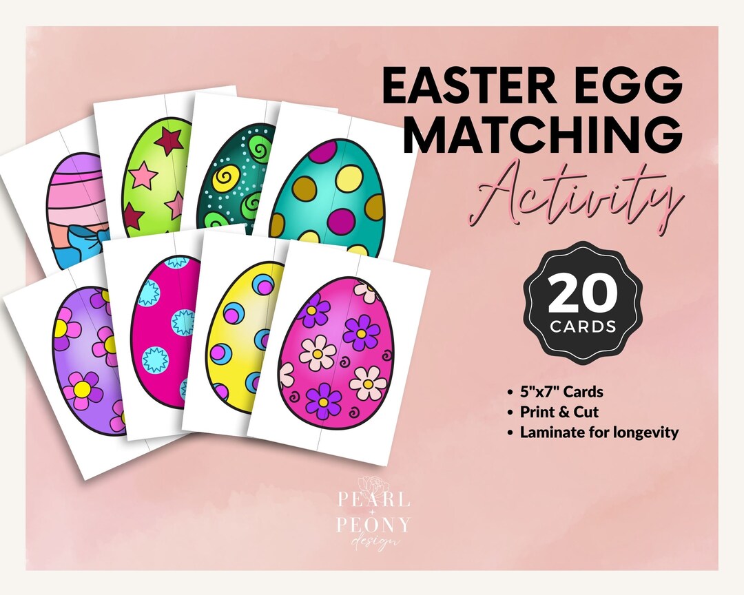 PRINTABLE Easter Egg Matching Game, Print and Cut Matching, Toddler ...