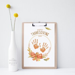 PRINTABLE Thanksgiving Handprint Art Craft, DIY Handprint Fall Art ...