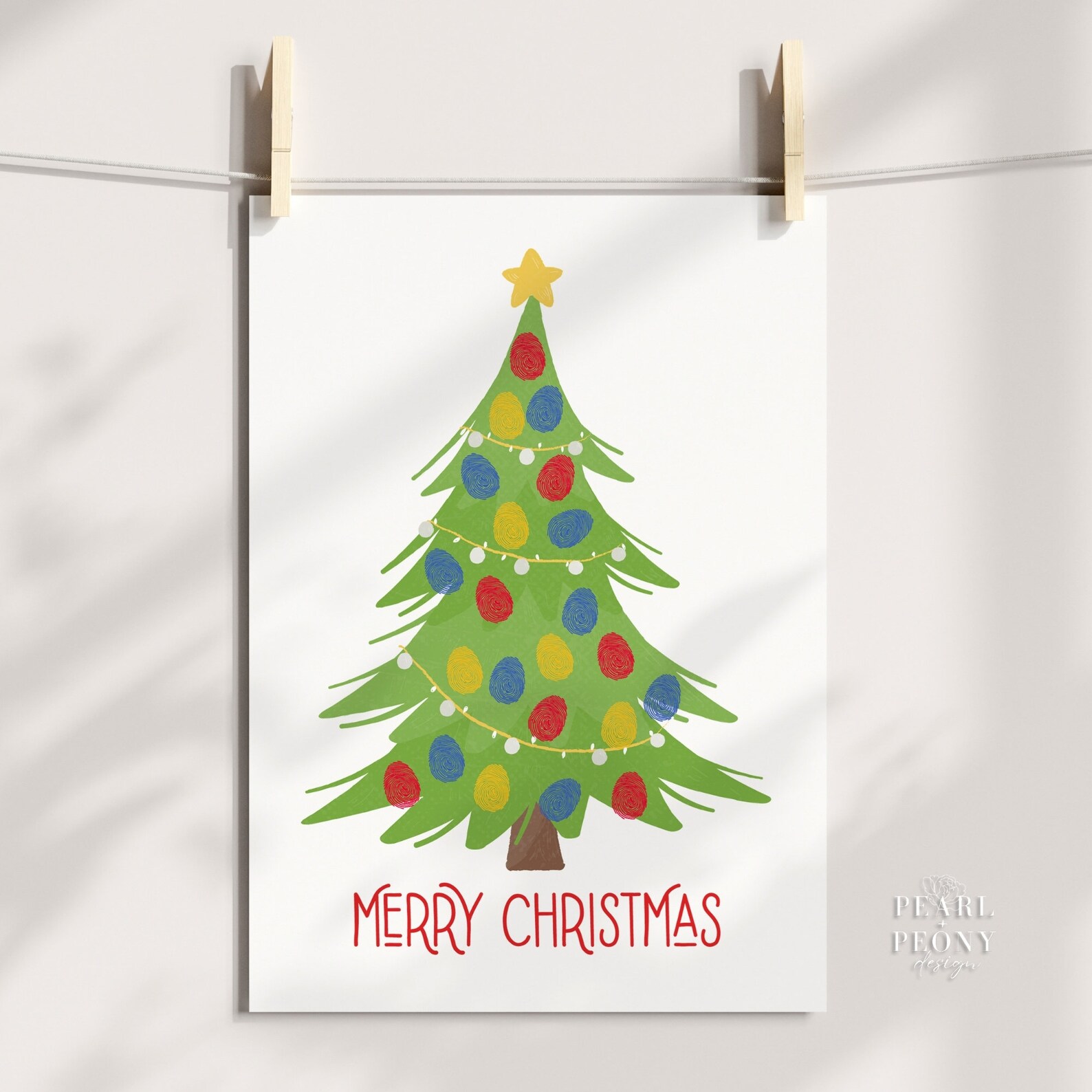 PRINTABLE Christmas Handprint Art, Tree Thumbprint Craft, Preschool ...