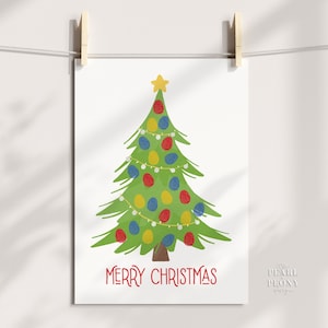 PRINTABLE Christmas Handprint Art, Tree Thumbprint Craft, Preschool ...