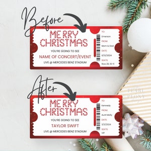 EDITABLE Concert Ticket Template, Personalized Event, Printable ...