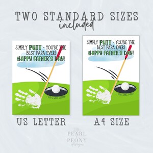 PRINTABLE Happy Fathers Day Golf Handprint Art Craft, DIY Gift From ...