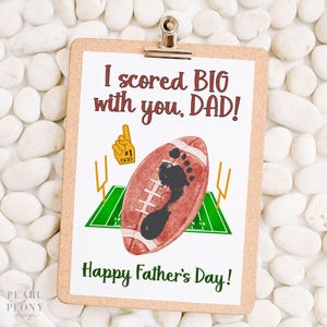 PRINTABLE Happy Fathers Day Dad Football Handprint Art Craft, Gift From ...
