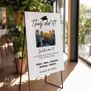 EDITABLE Dual Graduation Party Photo Welcome Sign Template, Multiple ...