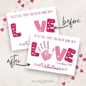 PRINTABLE Christian Valentines Day Handprint Art Craft Project, Toddler ...