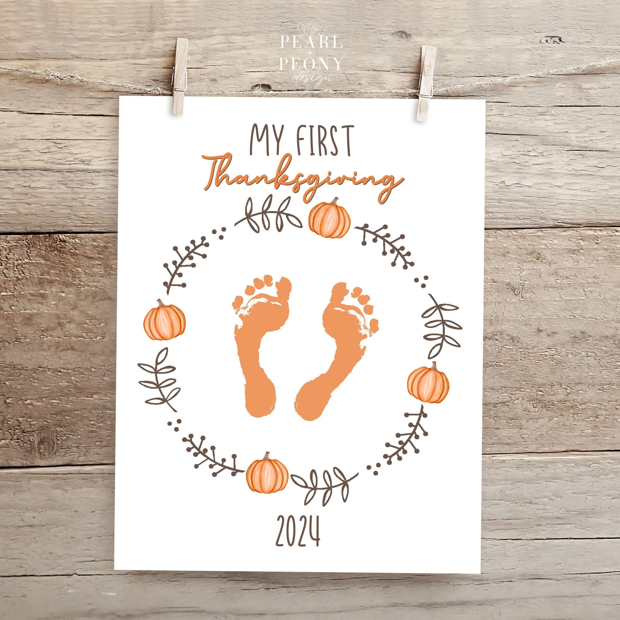 PRINTABLE Baby First Thanksgiving Handprint Art Keepsake 2024, DIY ...