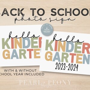 PRINTABLE Boho First Day of Kindergarten Sign, Back to School Photo ...