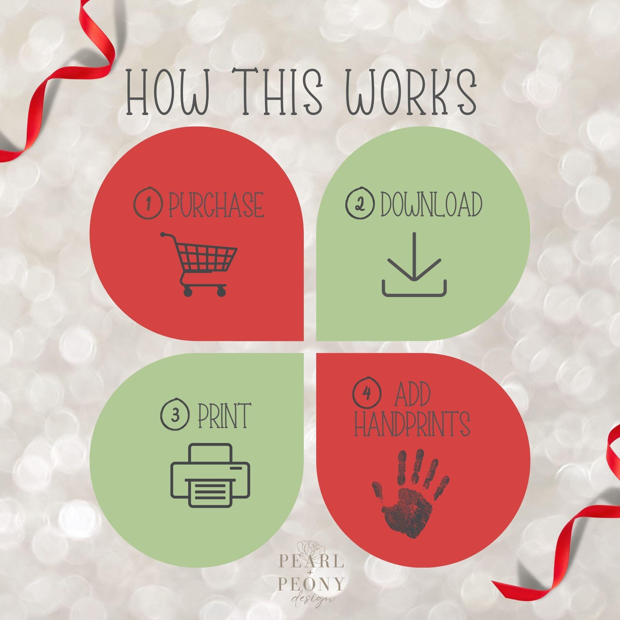 PRINTABLE Happy Holidays Handprint Art Craft for Kids, Joy Keepsake Art ...