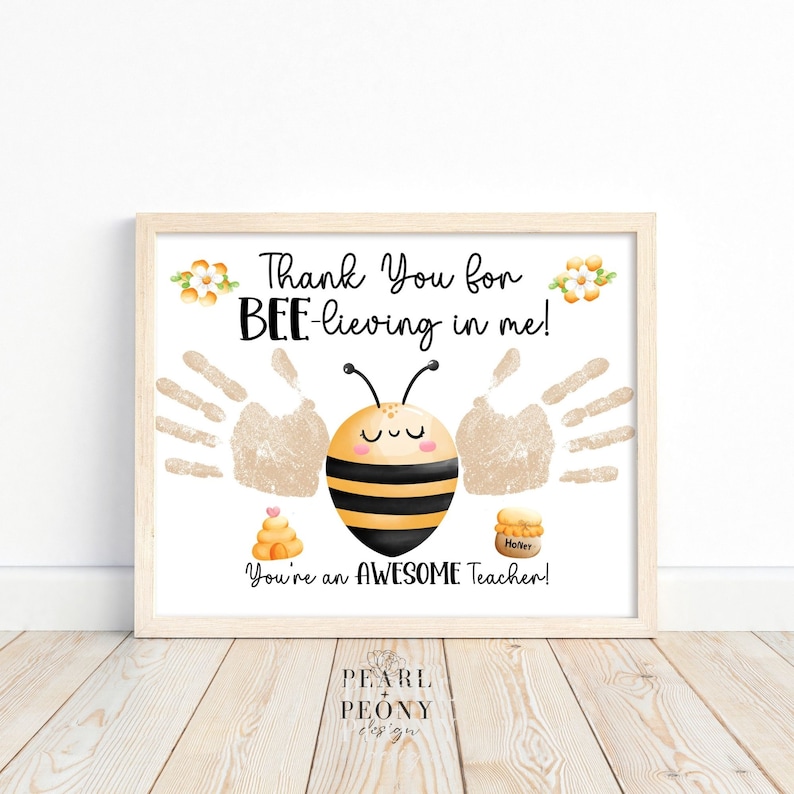 PRINTABLE Teacher Appreciation Handprint Art Craft, Keepsake Art ...