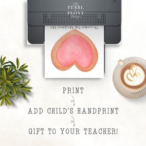 PRINTABLE Teacher Appreciation Fingerprint Art Craft, Keepsake Art ...