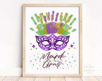 Mardi Gras Handprint Craft for Kids Digital File - Etsy